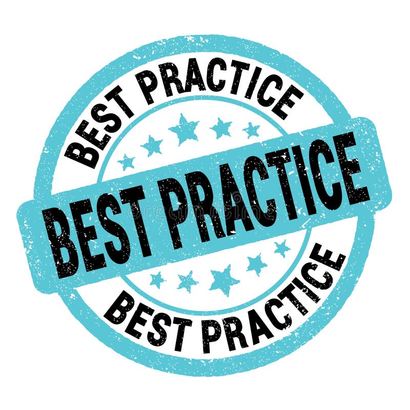 BEST PRACTICE Text Written on Blue-black Round Stamp Sign Stock ...
