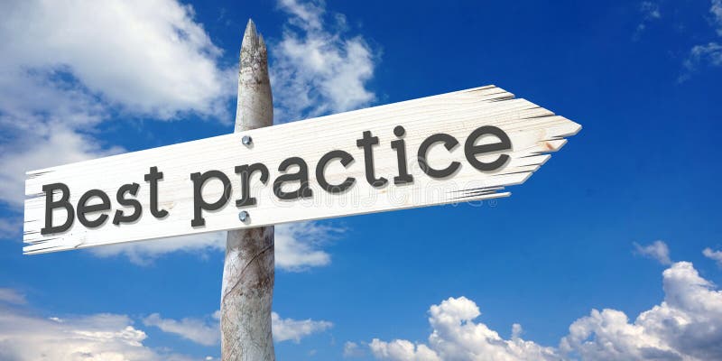 Best Practice - Wooden Signpost with One Arrow Stock Image - Image of ...