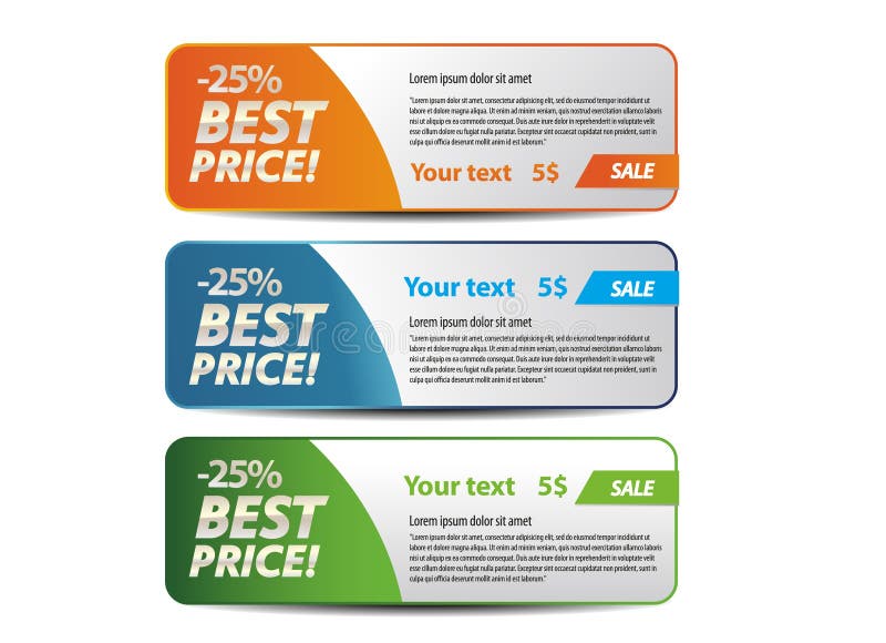 Three Sales Banners stock vector. Illustration of sample - 32589295