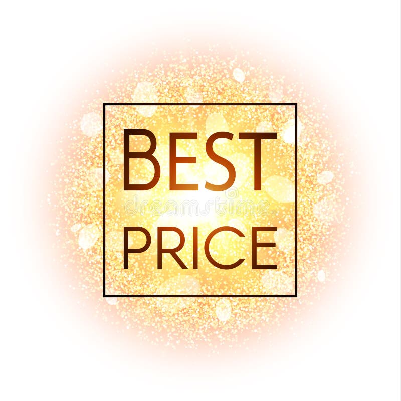Best Price Banner on Abstract Explosion Background with Gold Glittering ...