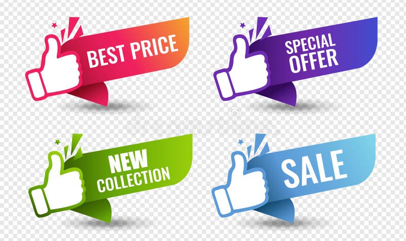 Best Price Labels Big Set Transparent Background Stock Vector ...