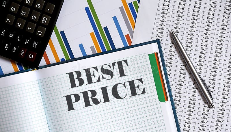BEST PRICE Memo Written on a Notebook with Pen and Chart Stock Photo ...