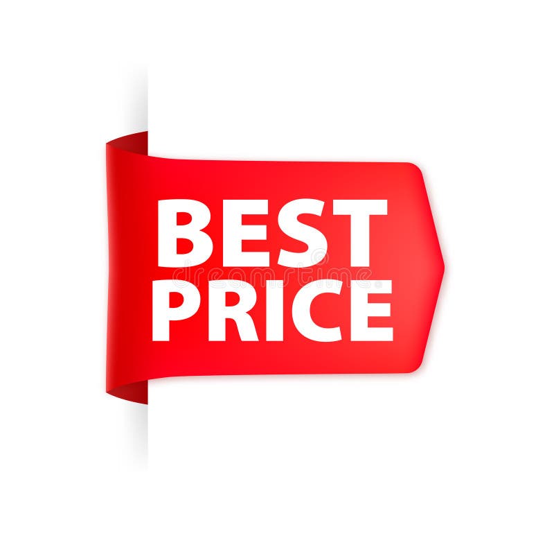 Best Price Red Label with Ribbon. Vector Illustration Stock Vector ...