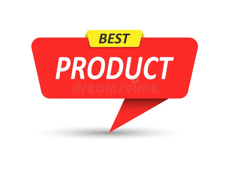 BEST PRODUCT. Vector Banner, Pointer, Sticker, Label or Speech Bubble ...