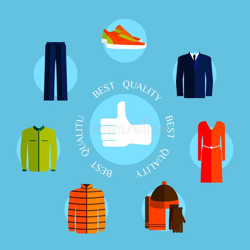 Best Quality Clothes. Flat Style Design Quality Stock Vector ...