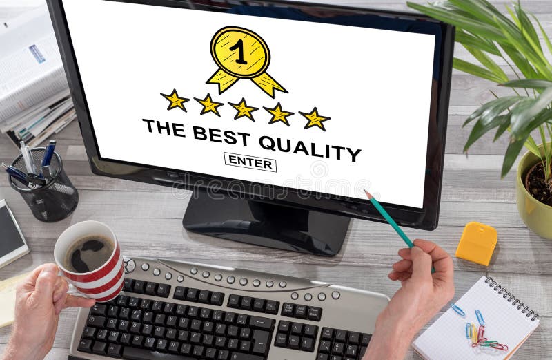 Best Quality Concept on a Computer Stock Photo - Image of service ...