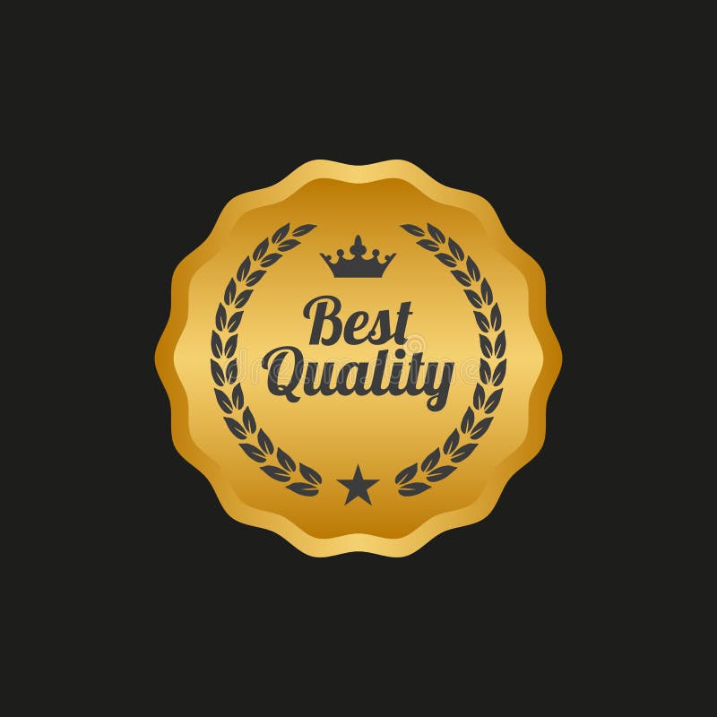 Best Quality Label on Black Background. Stock Illustration ...