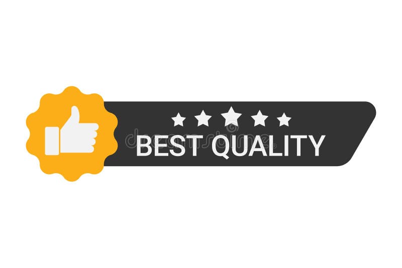 Best Quality Label with Five Stars and Thumbs Up Stock Vector ...