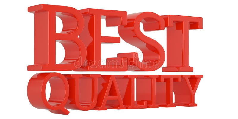 Best Quality Text Isolated on White Background 3D Illustration Stock ...