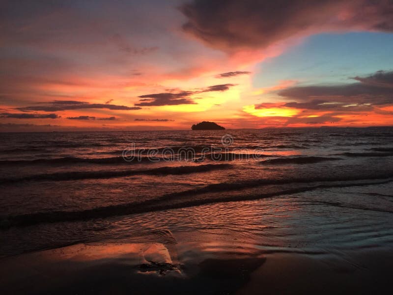 Best Romantic Red Sunset Sea Ocean Beach Stock Photo - Image of ...