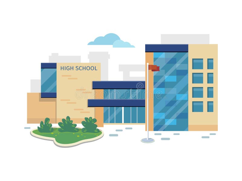 Flat School Building Design Stock Illustrations – 13,657 Flat School ...