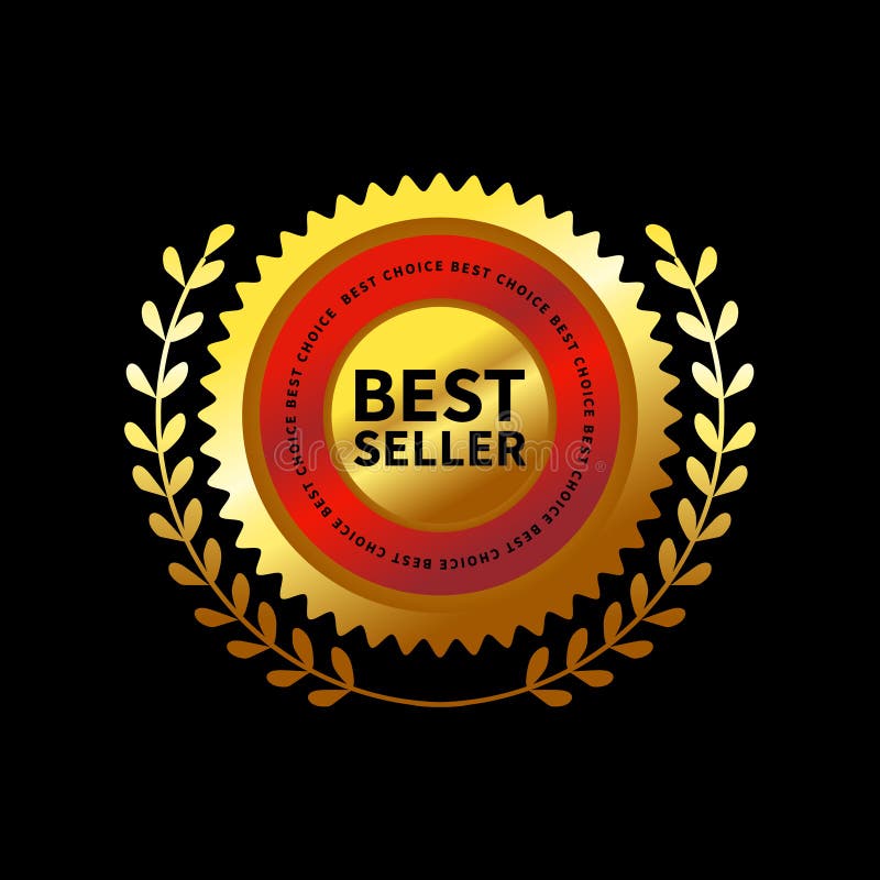 Best Seller Golden and Red Label Design Stock Vector - Illustration of ...