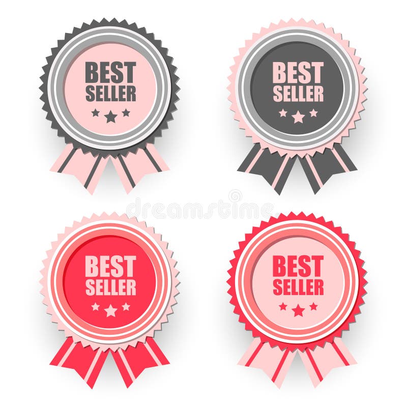 Best seller label set stock vector. Illustration of award - 338327478
