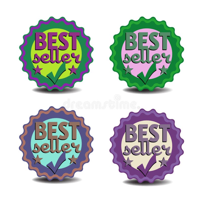 Best seller stickers stock vector. Illustration of leader - 49919313