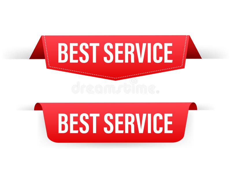 Best Service Red Ribbon. Premium Service Label. Vector Illustration ...