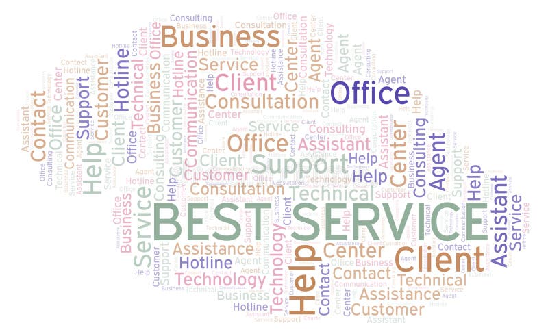Best Service word cloud. stock illustration. Illustration of fonts ...