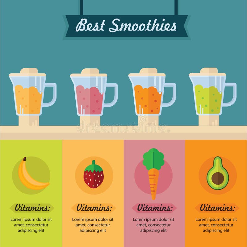 Best Smoothies Infographic. Vector Illustration Decorative Design Stock ...