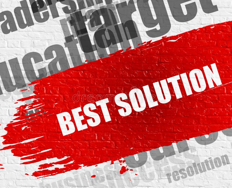 Best Solution - Label on the Blue Cursor. 3D. Stock Illustration ...