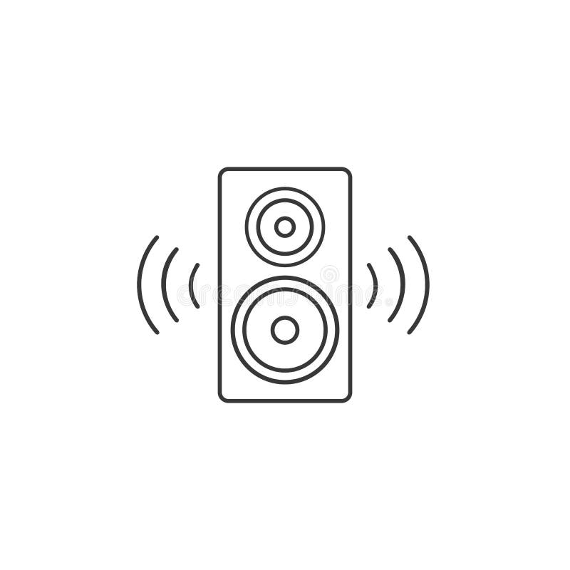 Speaker Trendy Icon, Line Style Isolated on White Background. Symbol ...