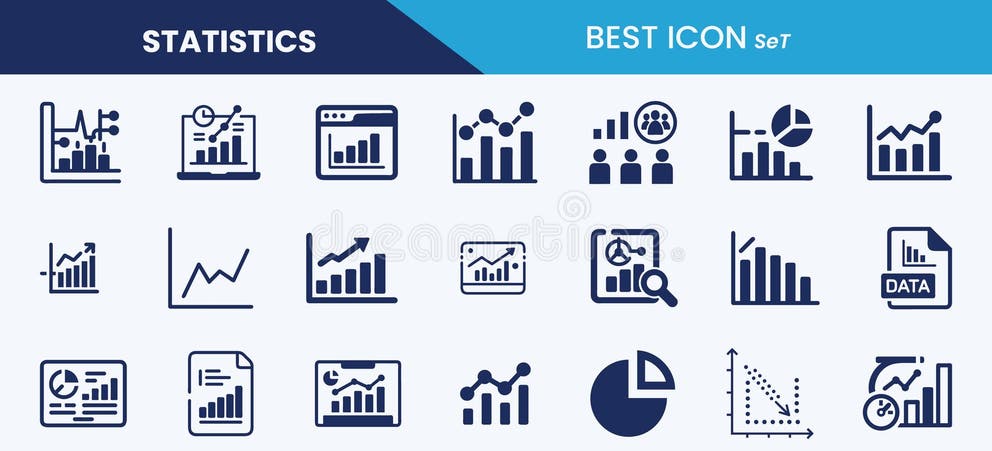 Best Statistics Icon Set Collection. Analysis, Charts, Graphs, Data ...