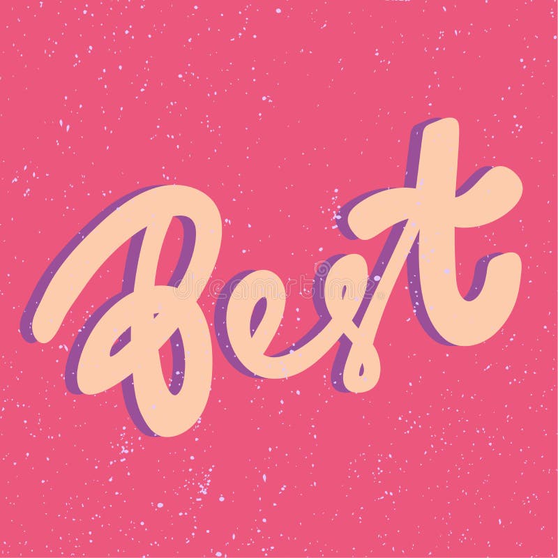 Best. Sticker for Social Media Content. Vector Hand Drawn Illustration ...