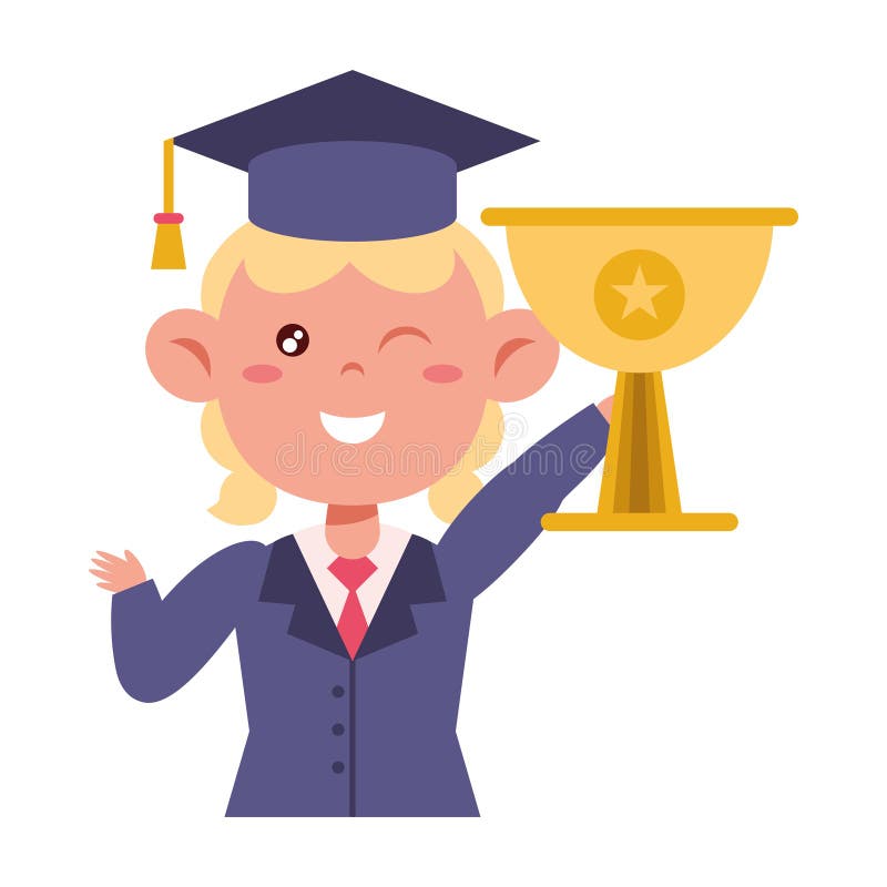 Best Student Graduation Trophy Stock Illustration - Illustration of ...