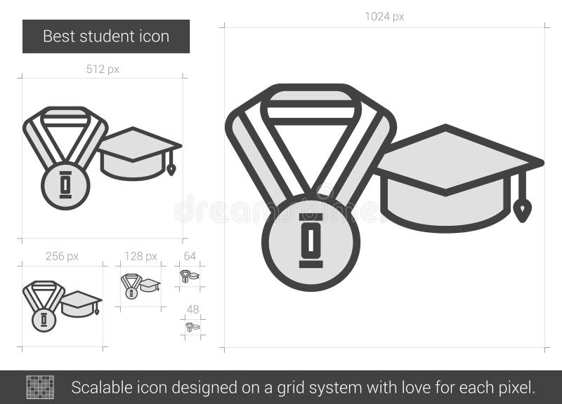 Best student line icon. stock vector. Illustration of graphic - 80689830