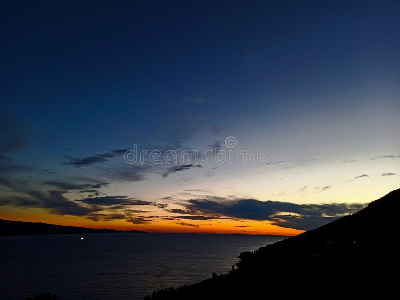 Best sunset in Croatia stock image. Image of sunlight - 254786997