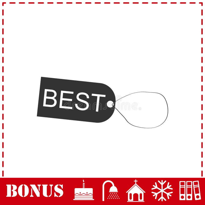 Best tag icon flat stock illustration. Illustration of contemporary ...