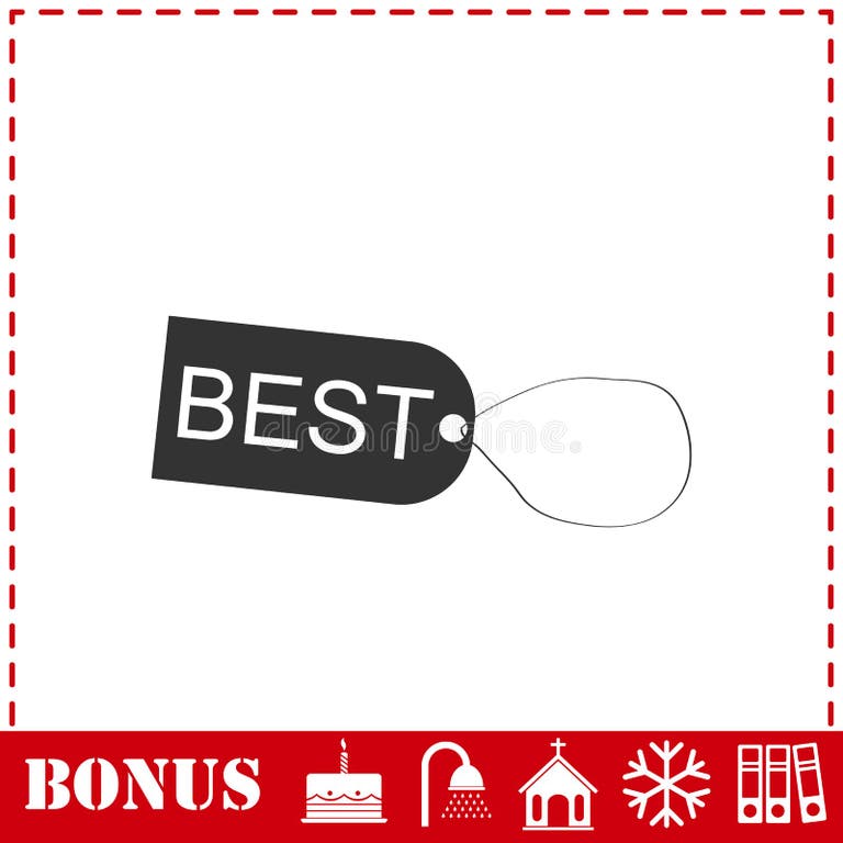 Best tag icon flat stock illustration. Illustration of contemporary ...