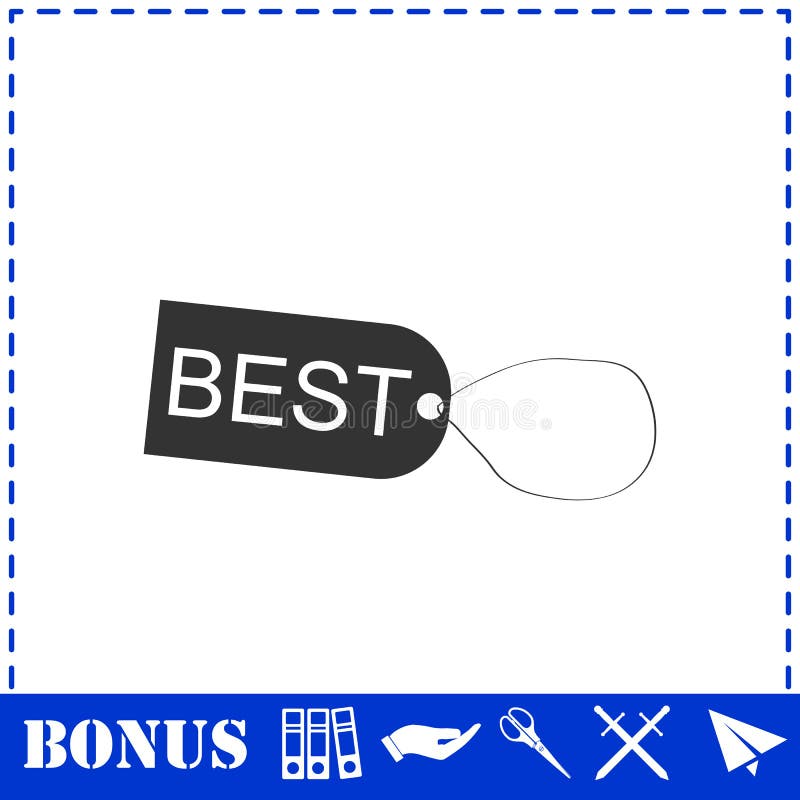 Best tag icon flat stock illustration. Illustration of bargain - 199373467