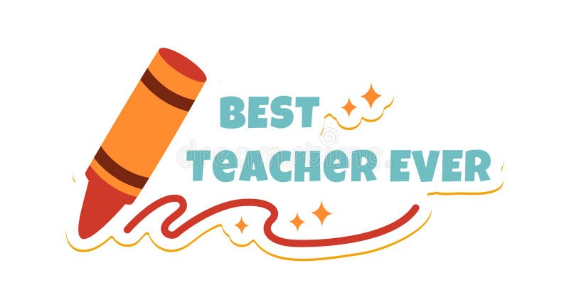 Best Teacher Sticker stock vector. Illustration of school - 283945781