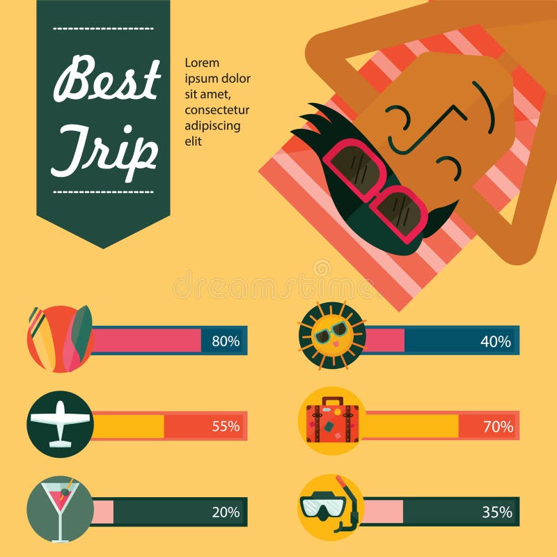 Best Trip Infographic. Vector Illustration Decorative Design Stock ...