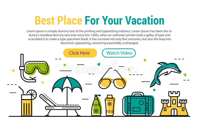 Best Vacation - Rectangular Site Header Stock Illustration ...
