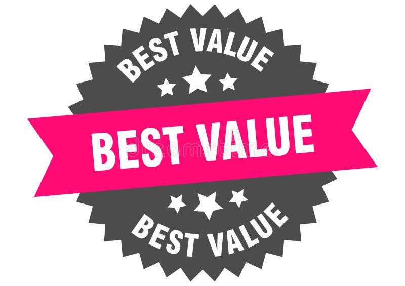 Best Value. Best Value Round Pink Label Isolated on Transparent ...