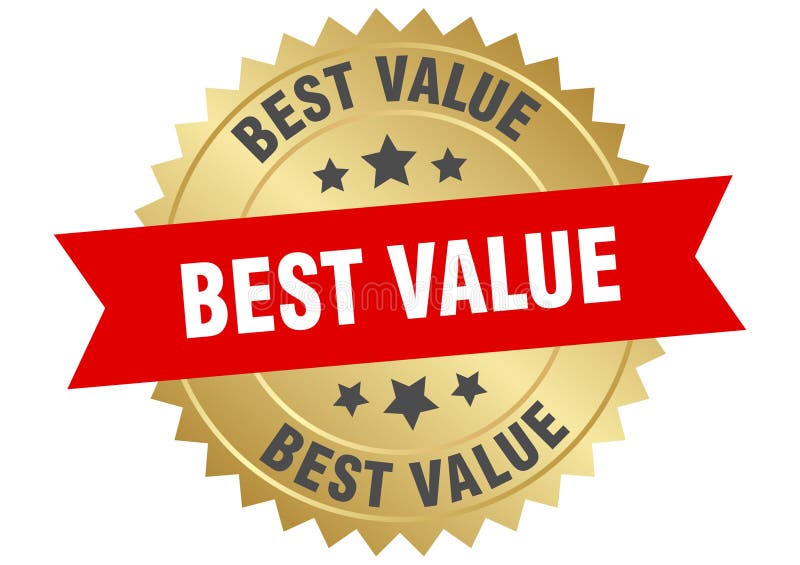 Best Value. Best Value Round Red and Gold Label Isolated on Transparent ...