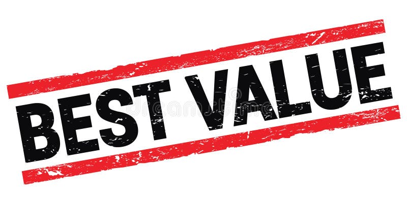 BEST VALUE Text on Black-red Rectangle Stamp Sign Stock Illustration ...