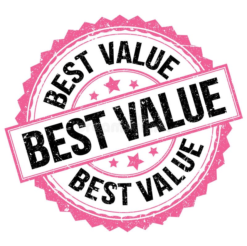 BEST VALUE Text on Pink-black Round Stamp Sign Stock Illustration ...