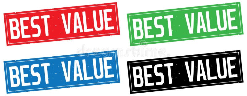 BEST VALUE Text, on Rectangle Stamp Sign. Stock Illustration ...