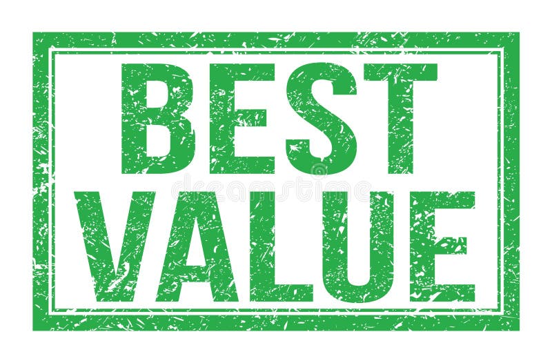 BEST VALUE, Words on Green Rectangle Stamp Sign Stock Illustration ...