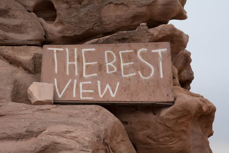 The Best View Direction, Way Inscription Sign Stock Photo - Image of ...