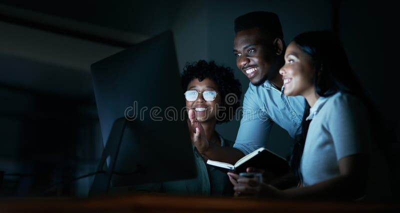 The Best Way To it is through it. a Group of Young Businesspeople Using ...