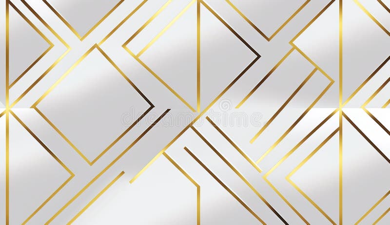 Best White Simple Abstract Geometric Vector Seamless Pattern with Gold ...