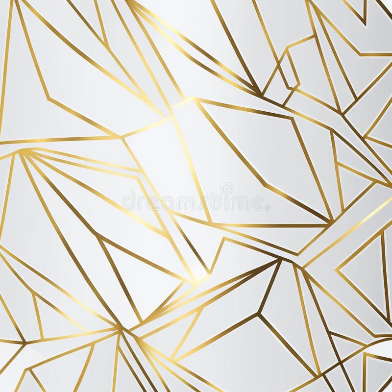 Best White Simple Abstract Geometric Vector Seamless Pattern with Gold ...