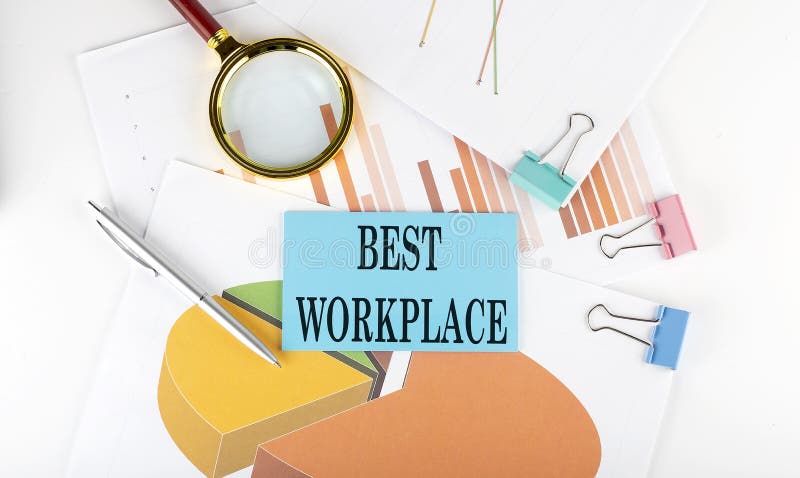 BEST WORKPLACE Text on the Sticker on the Paper Diagram Stock Photo ...