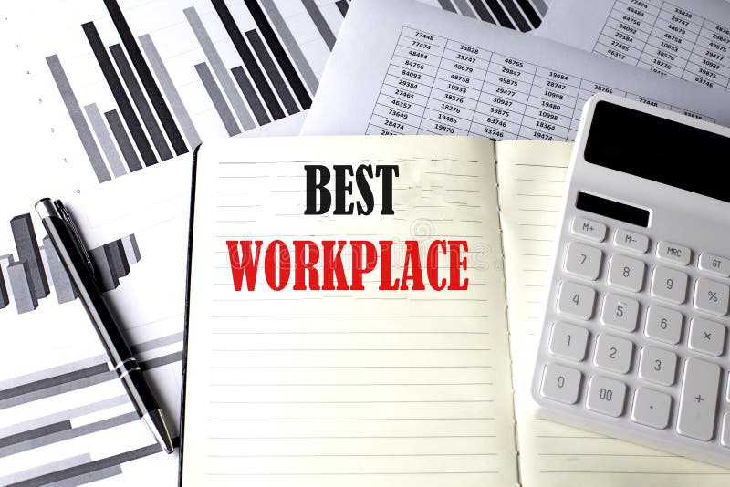 BEST WORKPLACE Text Written on a Notebook on Chart and Diagram Stock ...