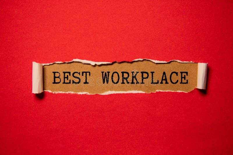 BEST WORKPLACE Word on a Notebook on Grey Background Stock Photo ...