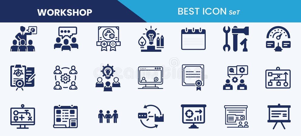 Best Workshop Icon Set Collection. Vector Illustration Stock ...