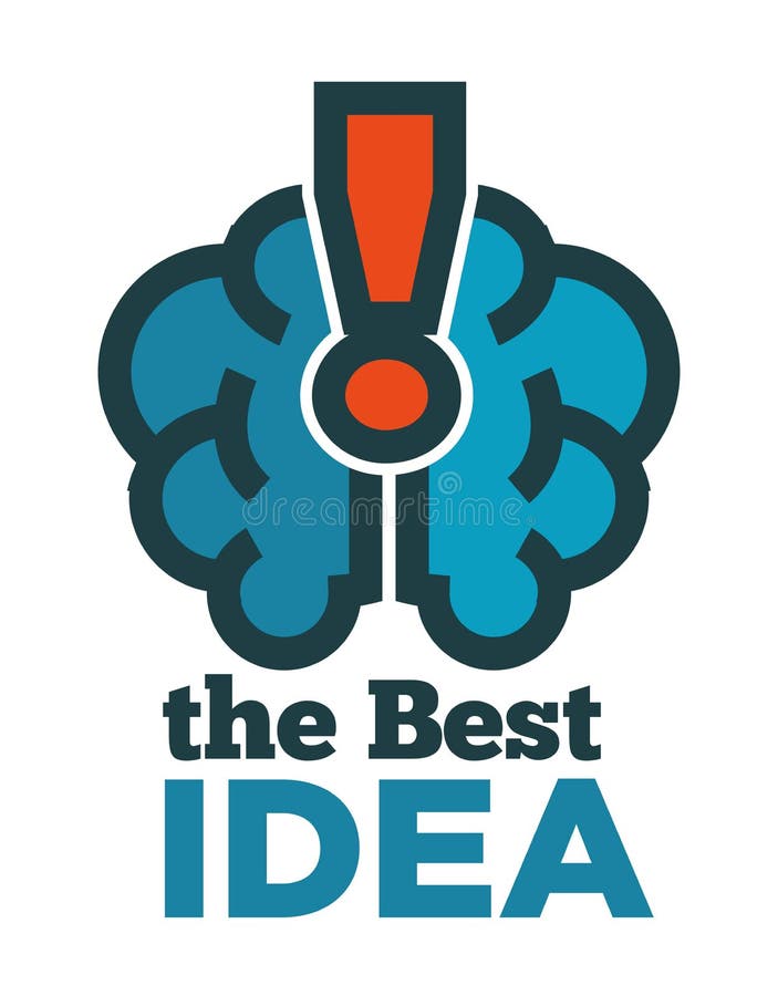 Beste Idee Logotype Met Himan Hersenen En Uitroepteken Vector ...