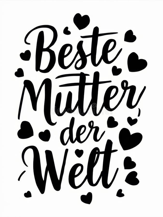 Beste Mutter Der Welt, the Best Mother in German Language, Elegant ...